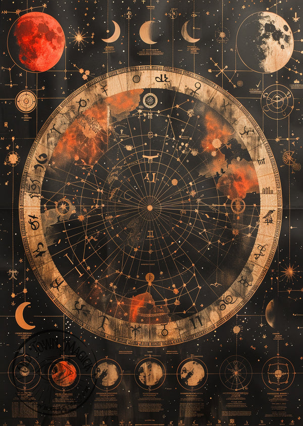 Moon Chart 2 Occult Wall Art Print – Old Town Magick