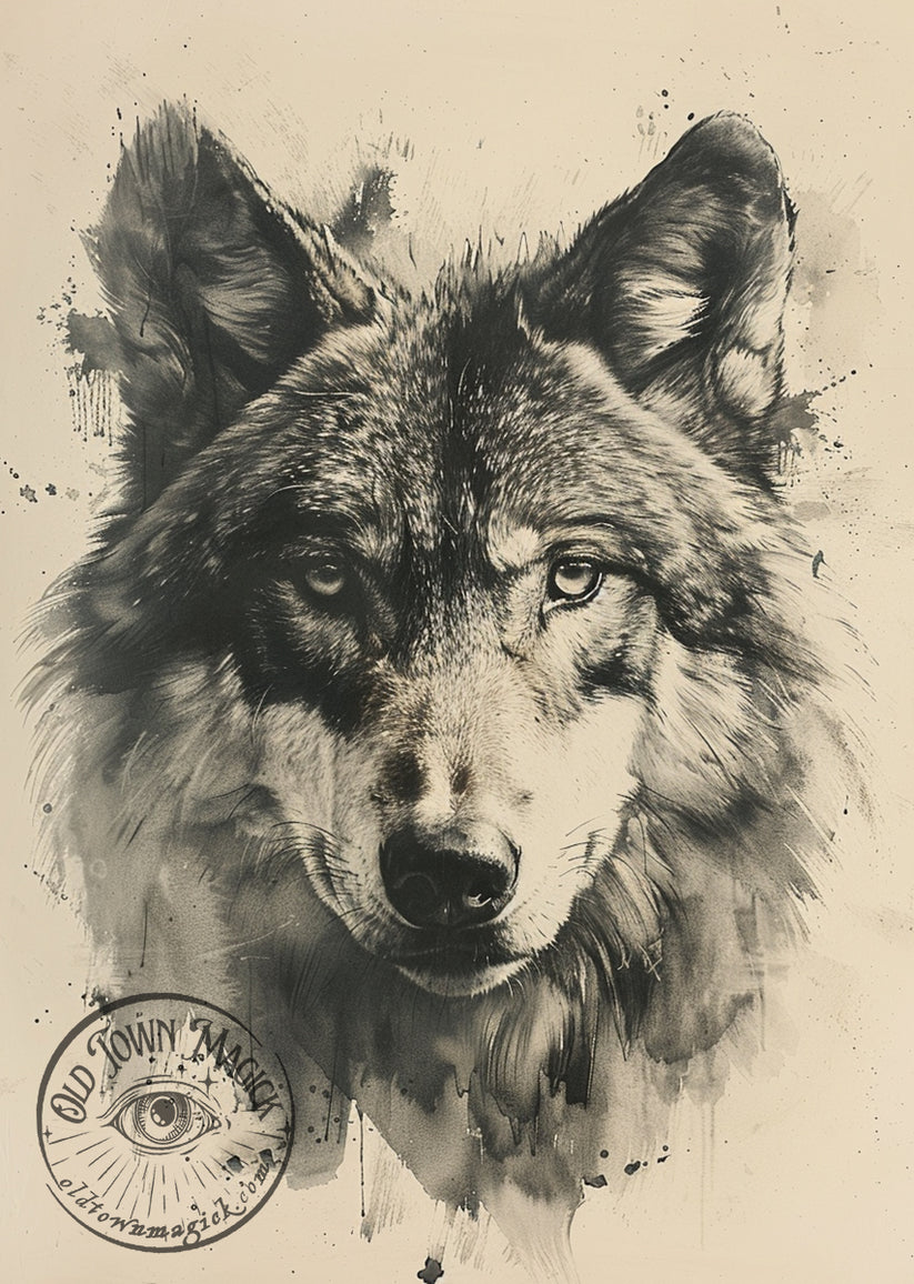 Vintage Wolf Illustration – Antique Wildlife Engraving – Dark Academia ...