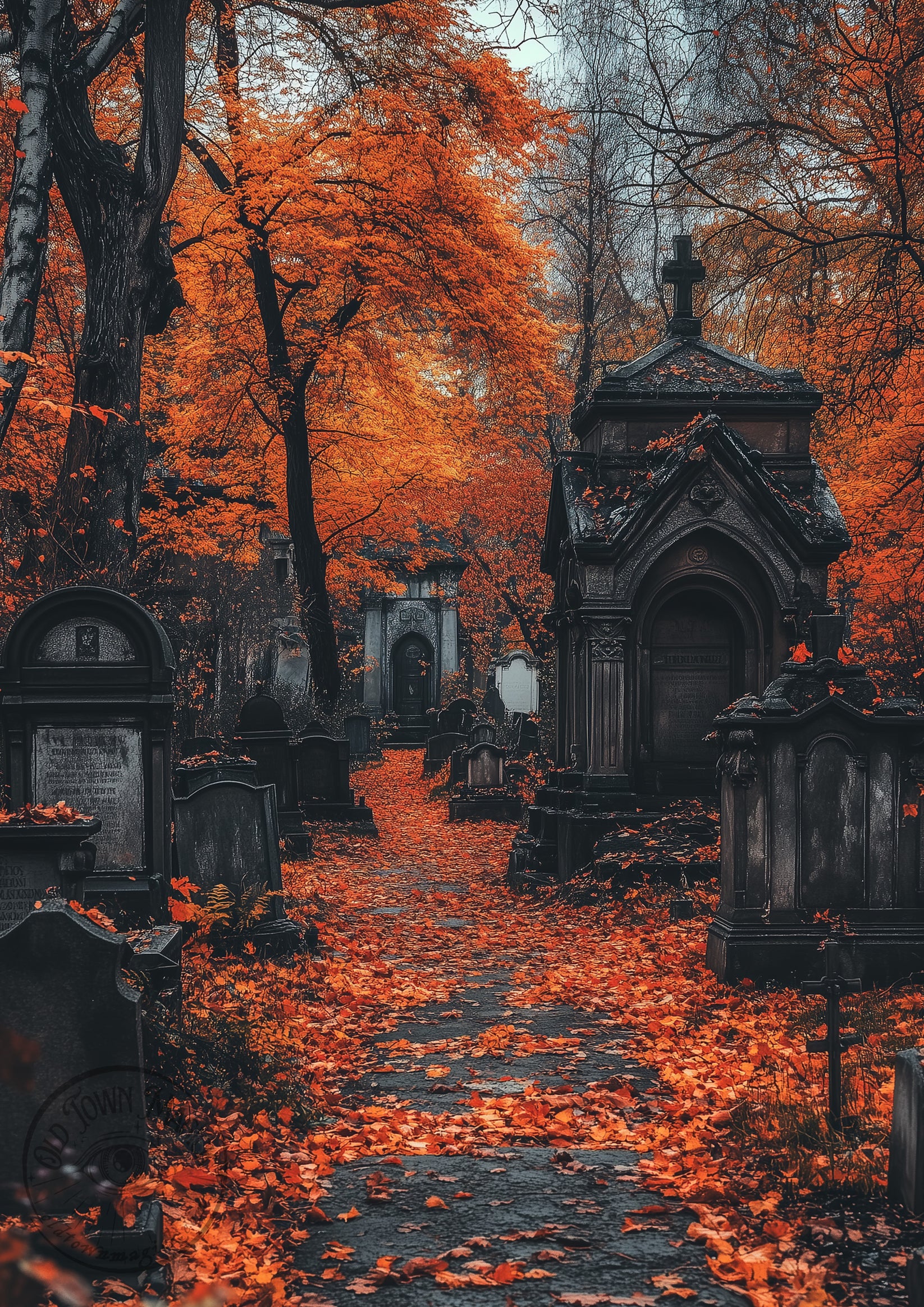 Autumnal Graveyard 2 Wall Art Print – Old Town Magick